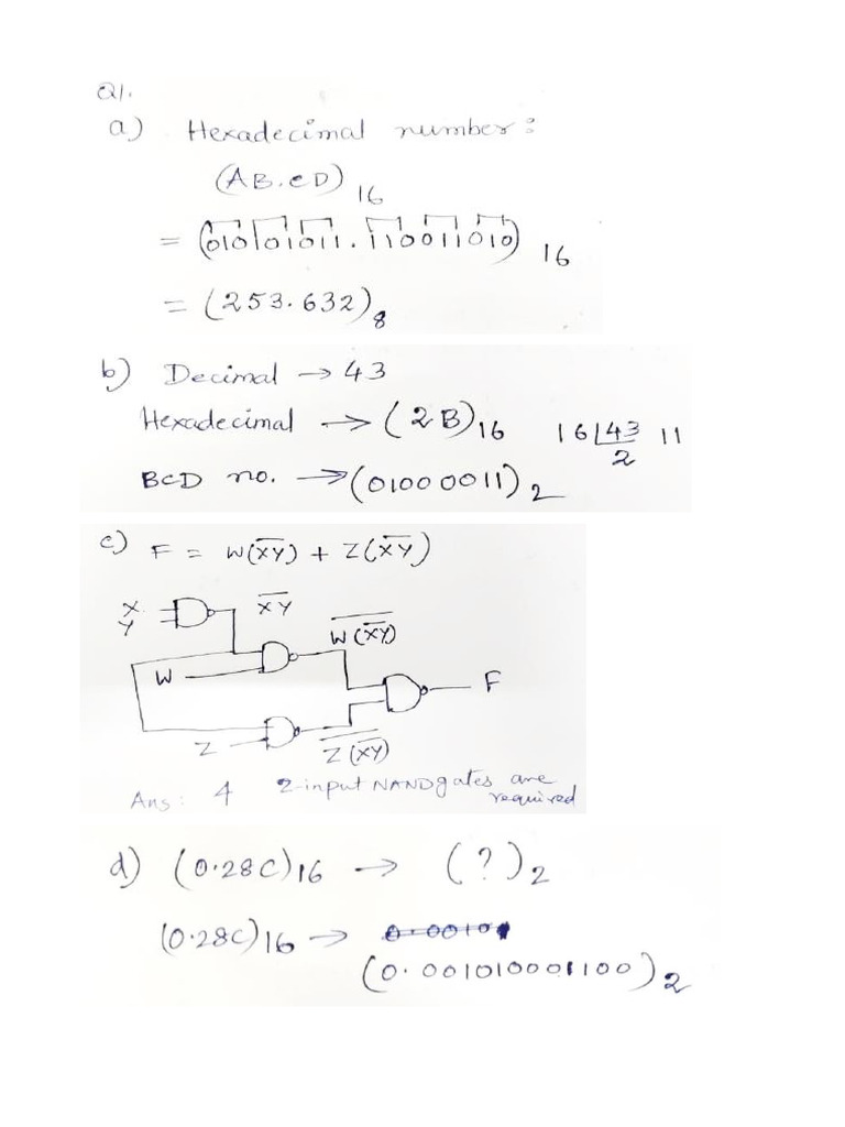Merged Model Solution of Mid Sem Question Paper | PDF