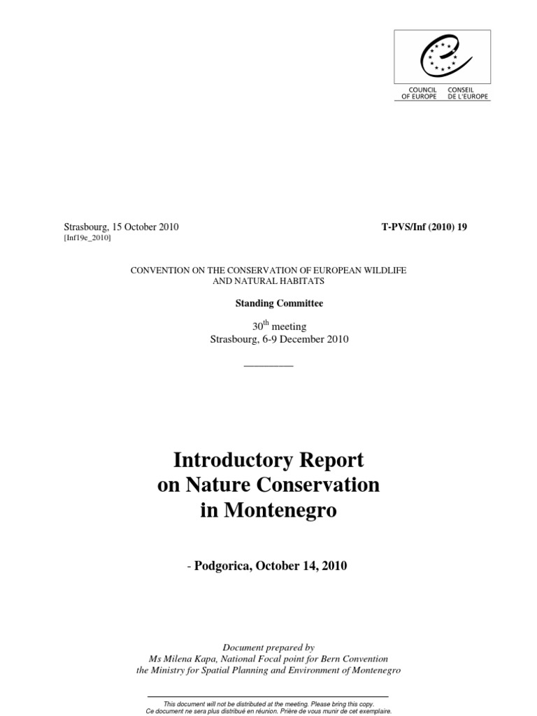 Nature Conservation in Montenegro Report | PDF | Invertebrate ...