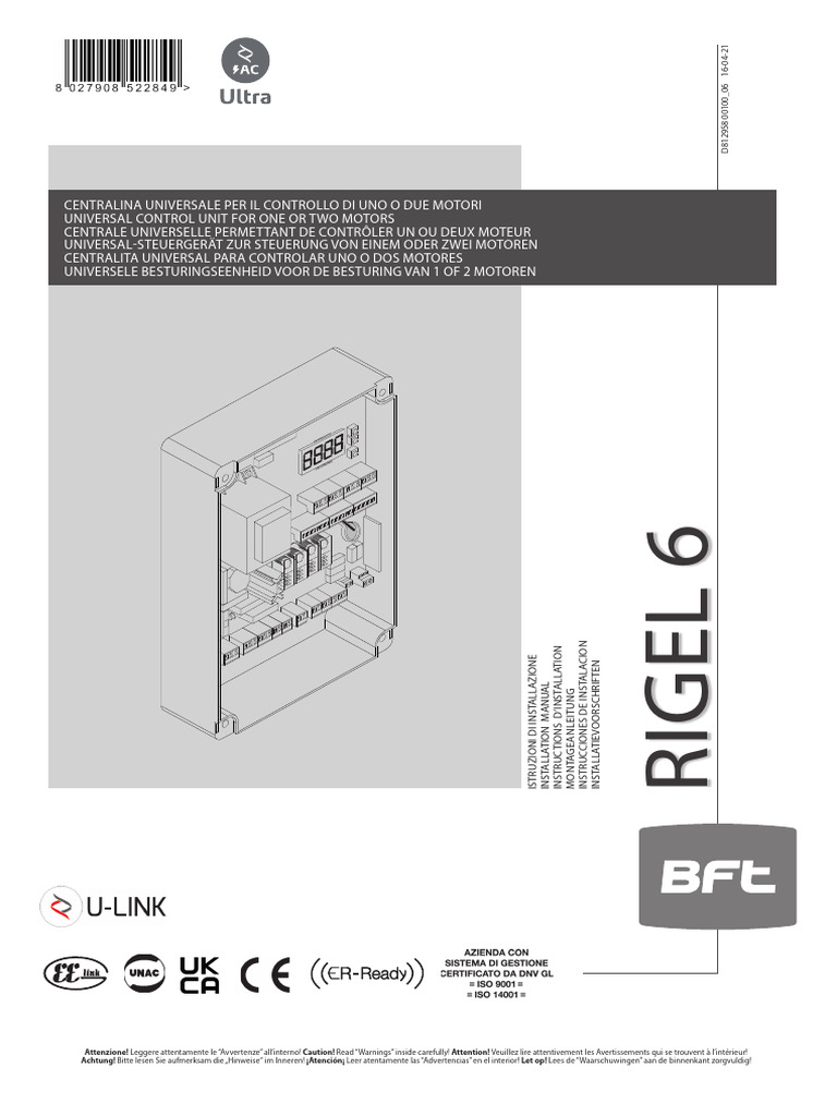 BFT Rigel 6 Manual de en FR | PDF