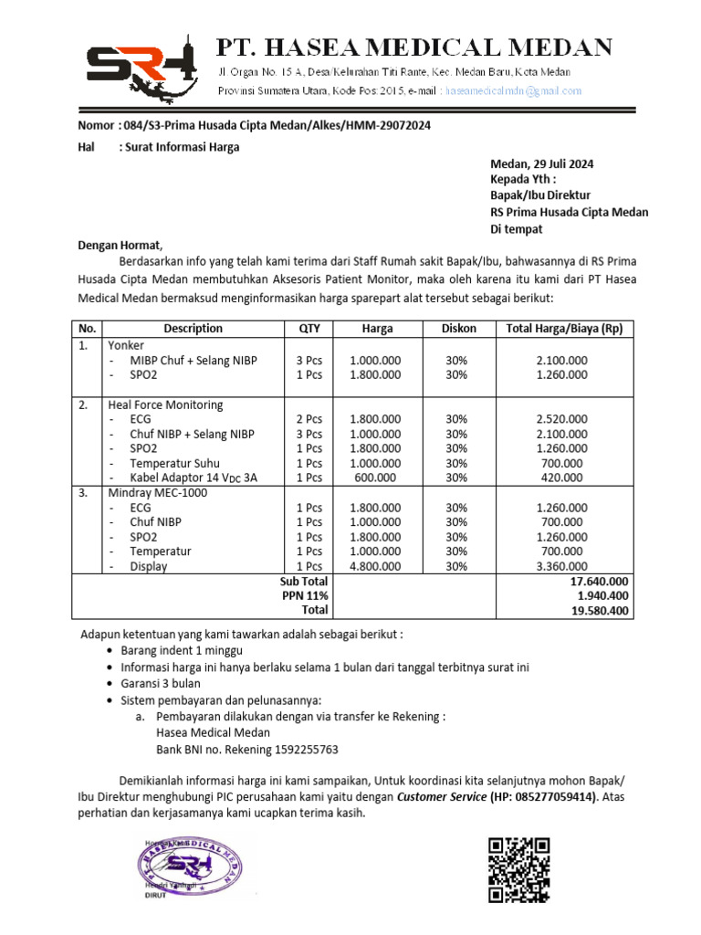 084. SPH Aksesoris Patient Monitor (RS. PHCM) | PDF