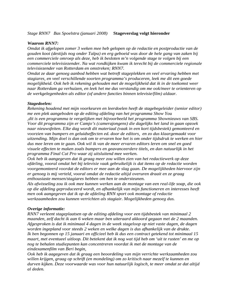 Stage RNN7 + verslag | PDF