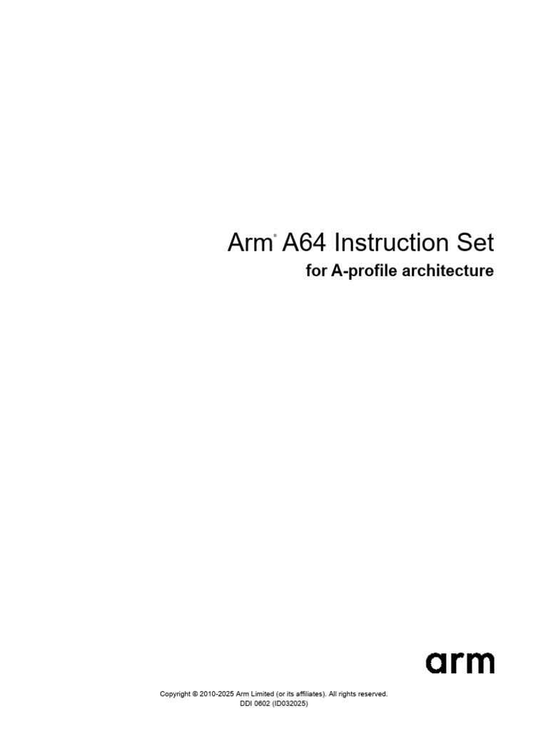 ISA A64 XML a Profile-2025-03 | PDF | Integer (Computer Science) | 64 Bit Computing