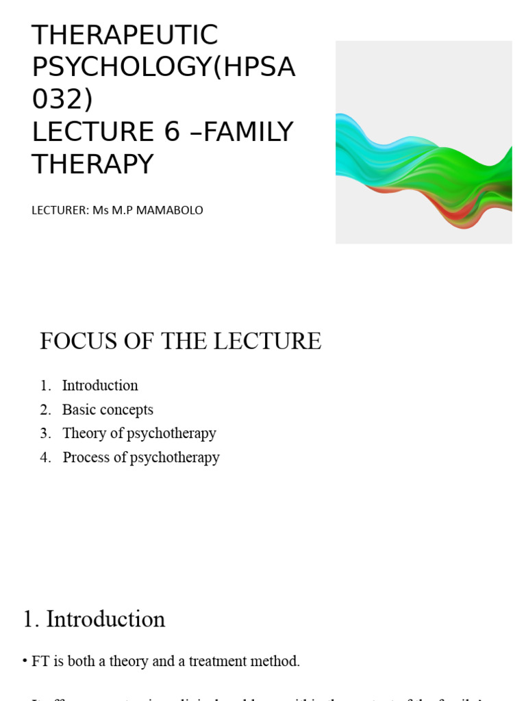 Family Therapy: Concepts and Process | PDF | Psychotherapy | Family Therapy