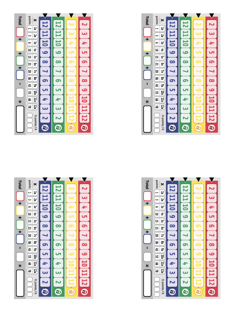 Feuille Score Qwixx | PDF