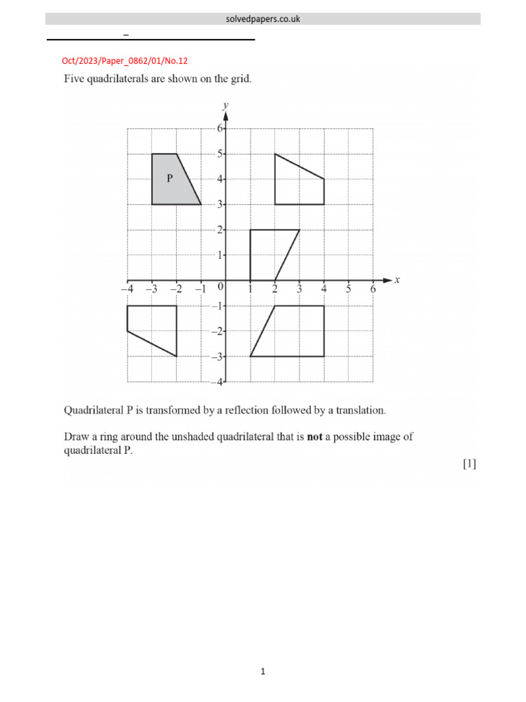 2023 Position and Transformations Checkpoint - Sec1 - Math | PDF