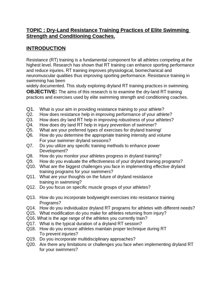 Swimming Internation Coach Interview | PDF | Strength Training | Swimming