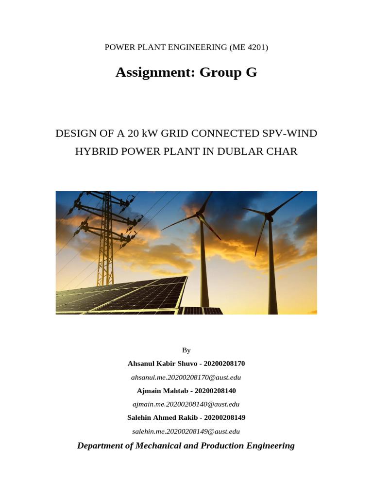 Power Plant20kW SPV WInd at Dublar Char 2 2 | PDF | Wind Power | Solar ...