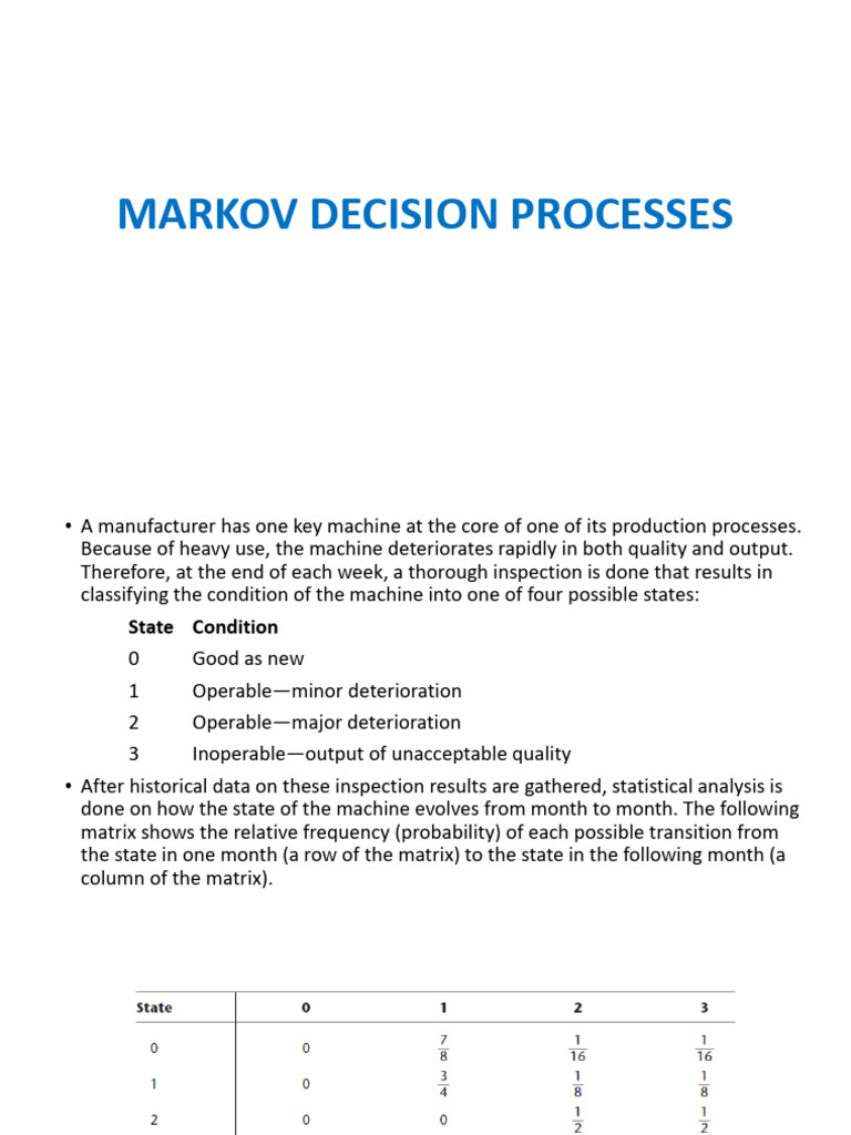 SP 10 Markov Decision Process | PDF | Markov Chain | Statistical Theory