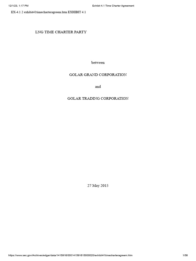 LNG Time Charter Agreement | PDF | Fuel Oil | Liquefied Natural Gas