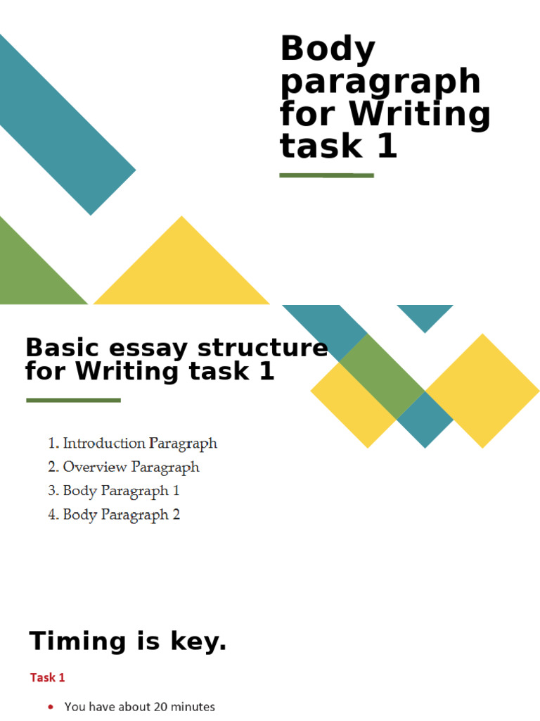 Body Paragraph For Writing Task 1 | PDF