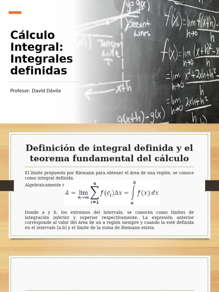 Cálculo Integral Integrales Definidas | PDF