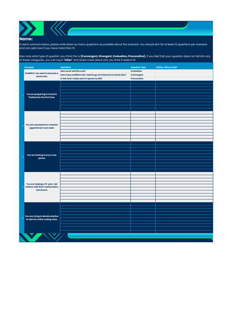 Asking The Right Questions - Practice Sheet - PF | PDF