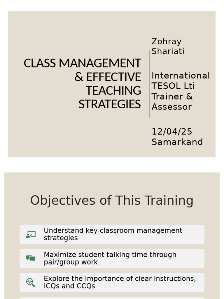 Class Management Training With Reflection | PDF | Lesson Plan ...