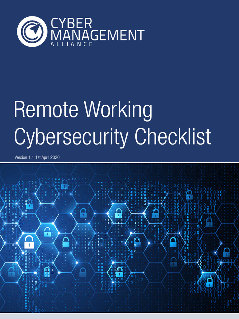 CMA Remote Working Checklist | PDF | Security | Computer Security