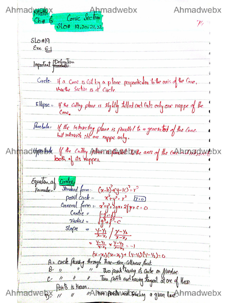 AKUEB Math 12th Notes Handwritten - Watermark | PDF