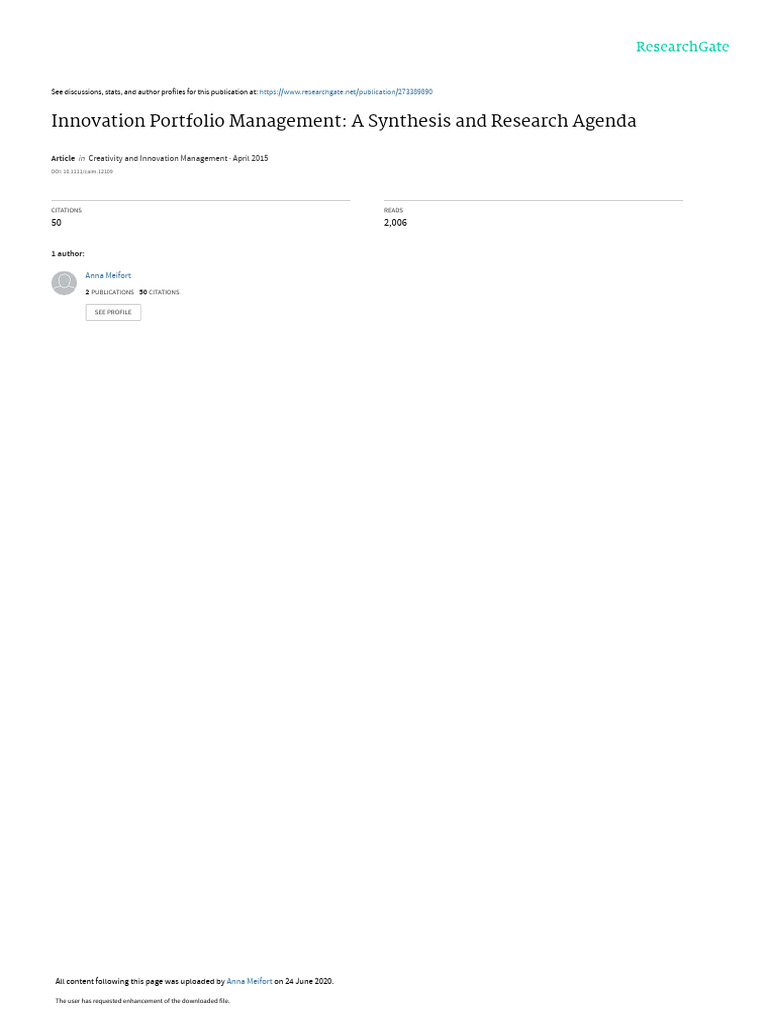 Meifort IPM Review CIM | PDF | Mathematical Optimization | Innovation