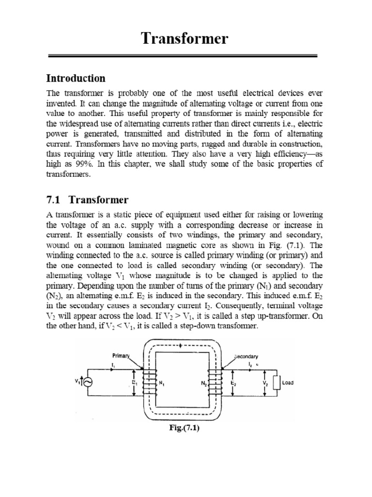 BEEE Unit-3 Transformers | PDF