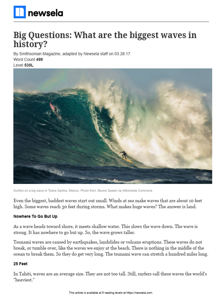 The Biggest Waves in History Explained | PDF | Tsunami | Sea