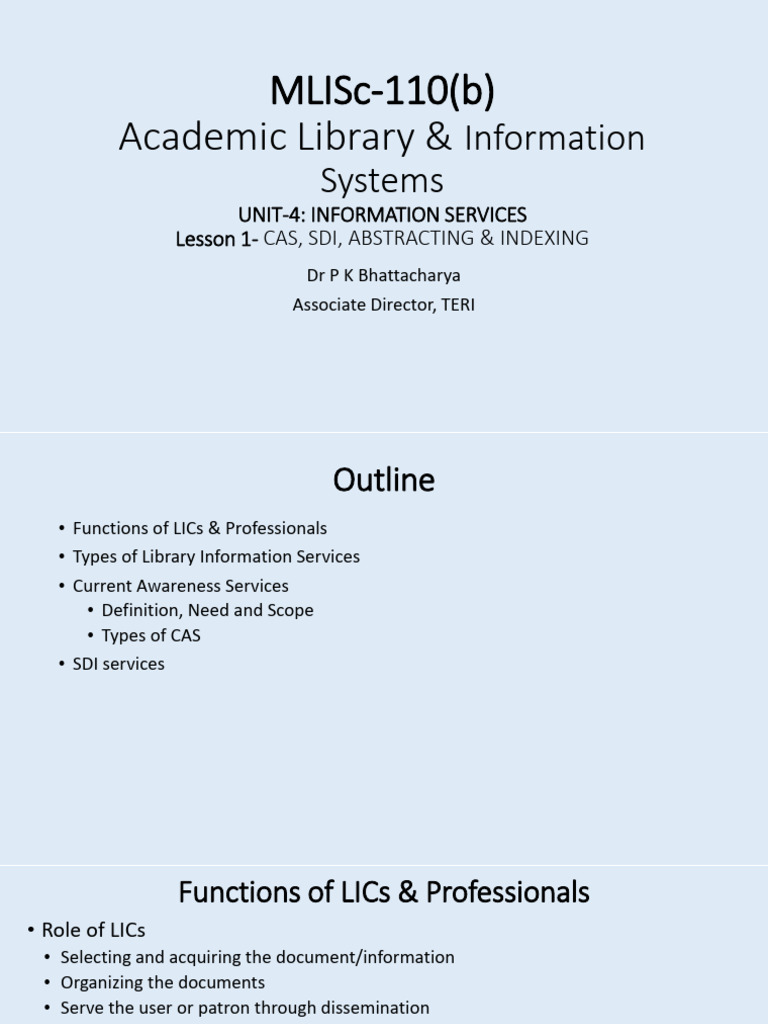 MLISc-111-Academic Library-Unit4-L1 | PDF | Search Engine Indexing ...