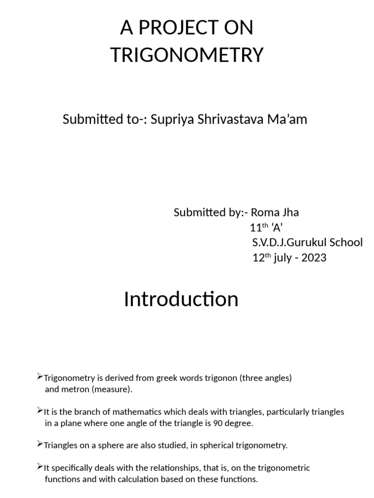 Trigonometry Maths | PDF