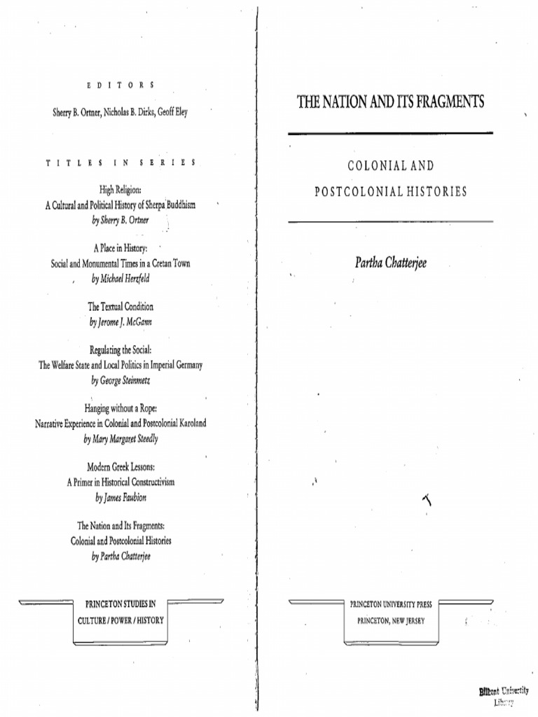 Partha Chatterjee The Nation and Its Fragments | PDF