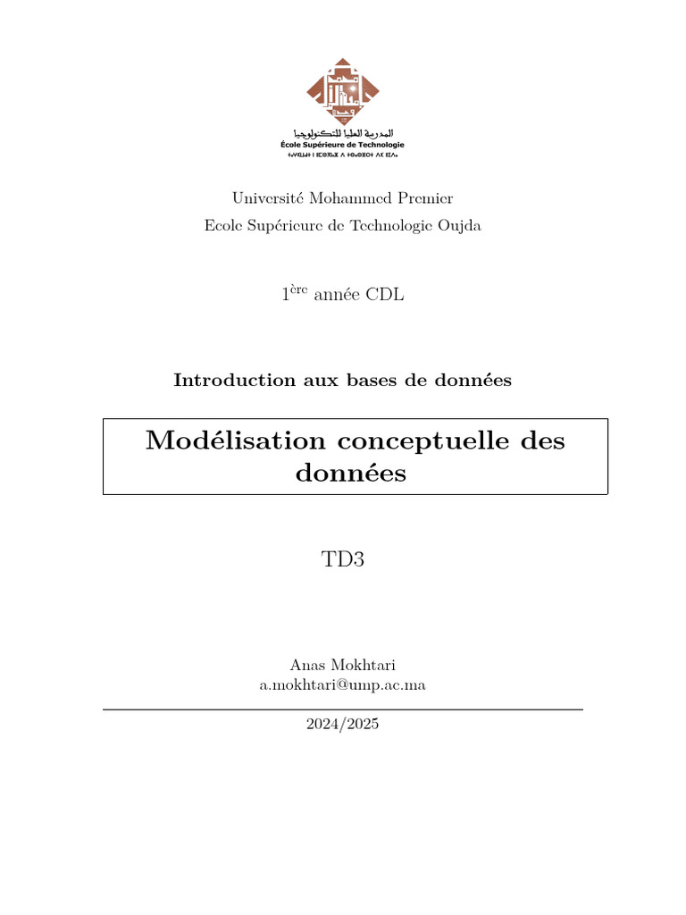 Modélisation des bases de données universitaires | PDF | Bases de données