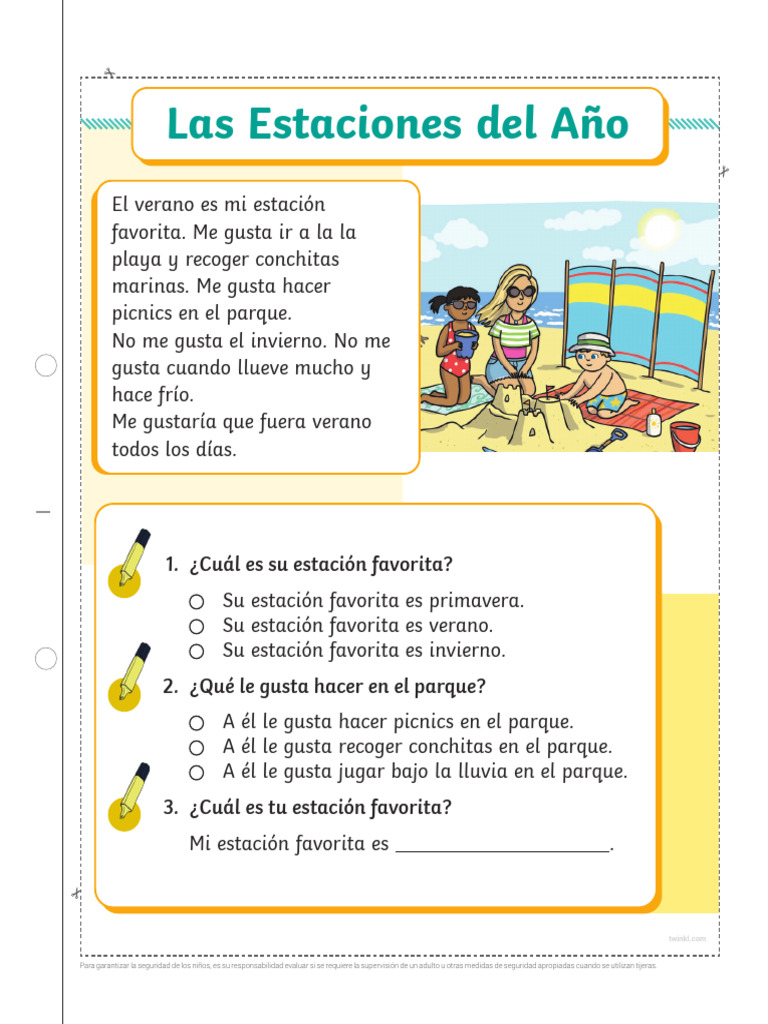 CL L 1724468259 Comprension de Lectura Las Estaciones Del Ano Primeros ...