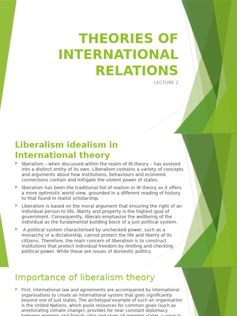 Liberalism vs Realism in IR Theory | PDF | Modernization Theory ...