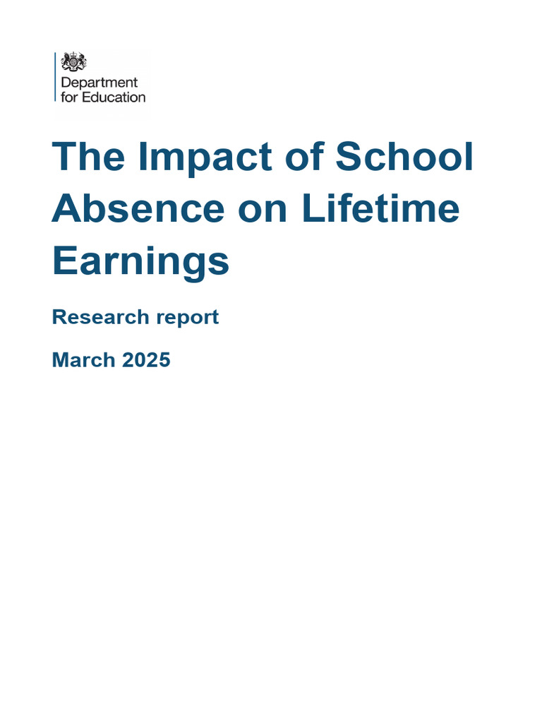 School Absence's Impact on Earnings | PDF | Fixed Effects Model ...