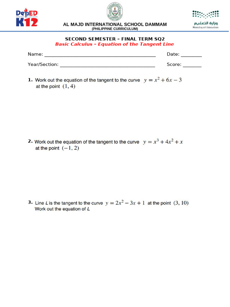 Basic Cal FTSQ2 | PDF