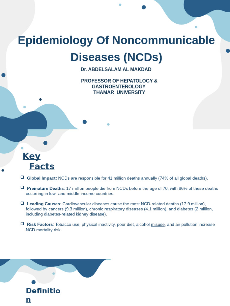 Epidemiology of Noncommunicable Diseases (NCDS) | PDF | Diabetes ...
