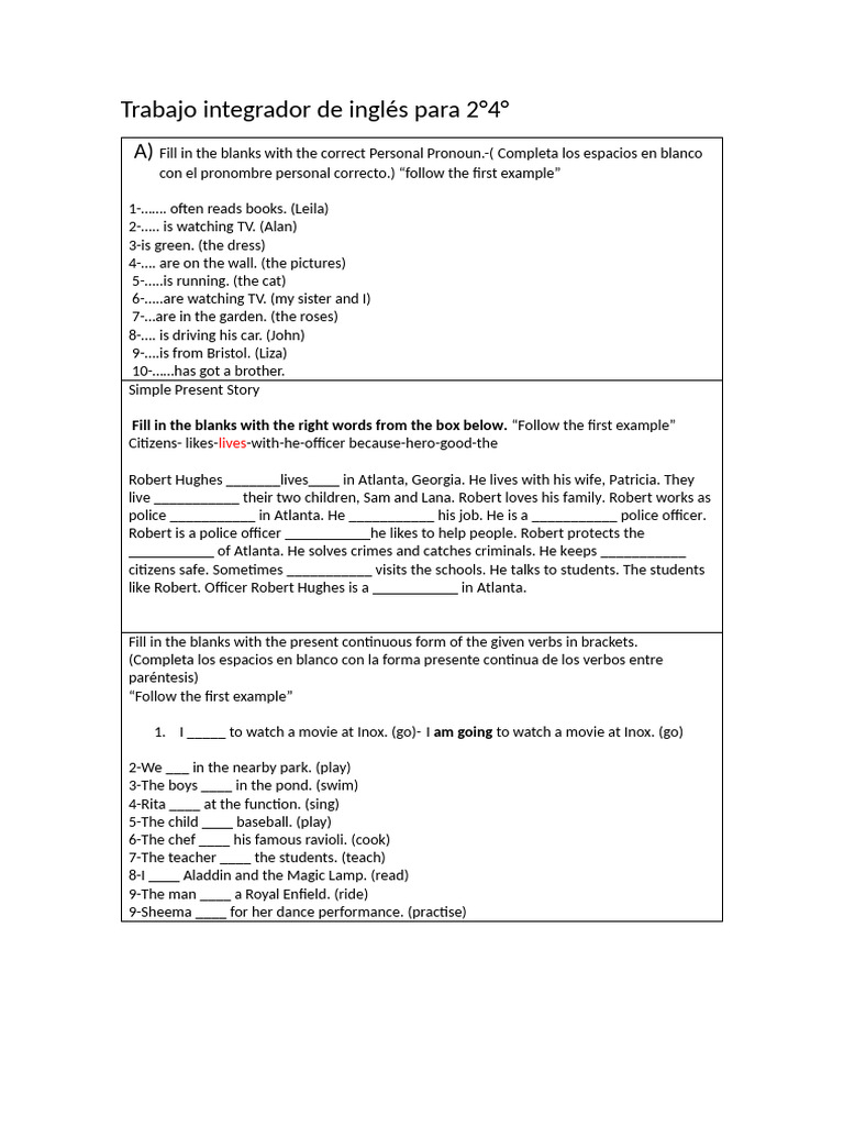 Trabajo Integrador de Inglés para 2 | PDF