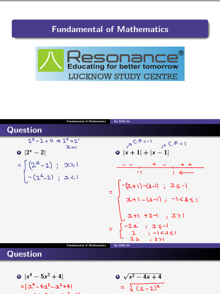 Fundemental of Mathematics Lecture 8 | PDF