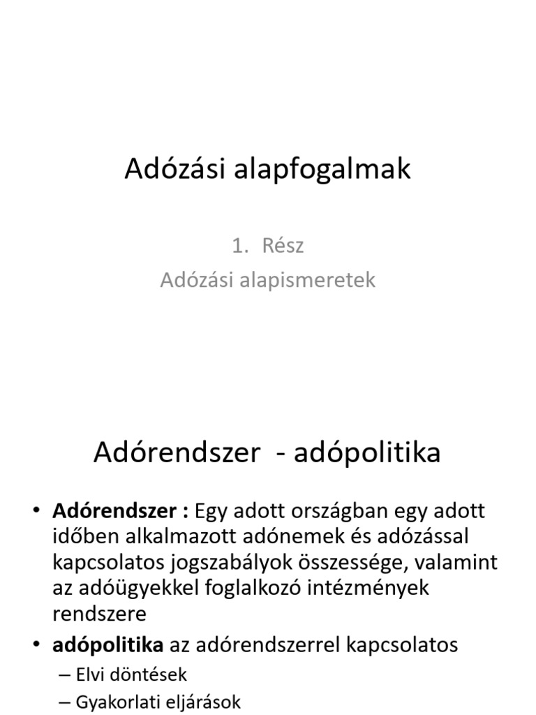 Adózási Alapfogalmak | PDF