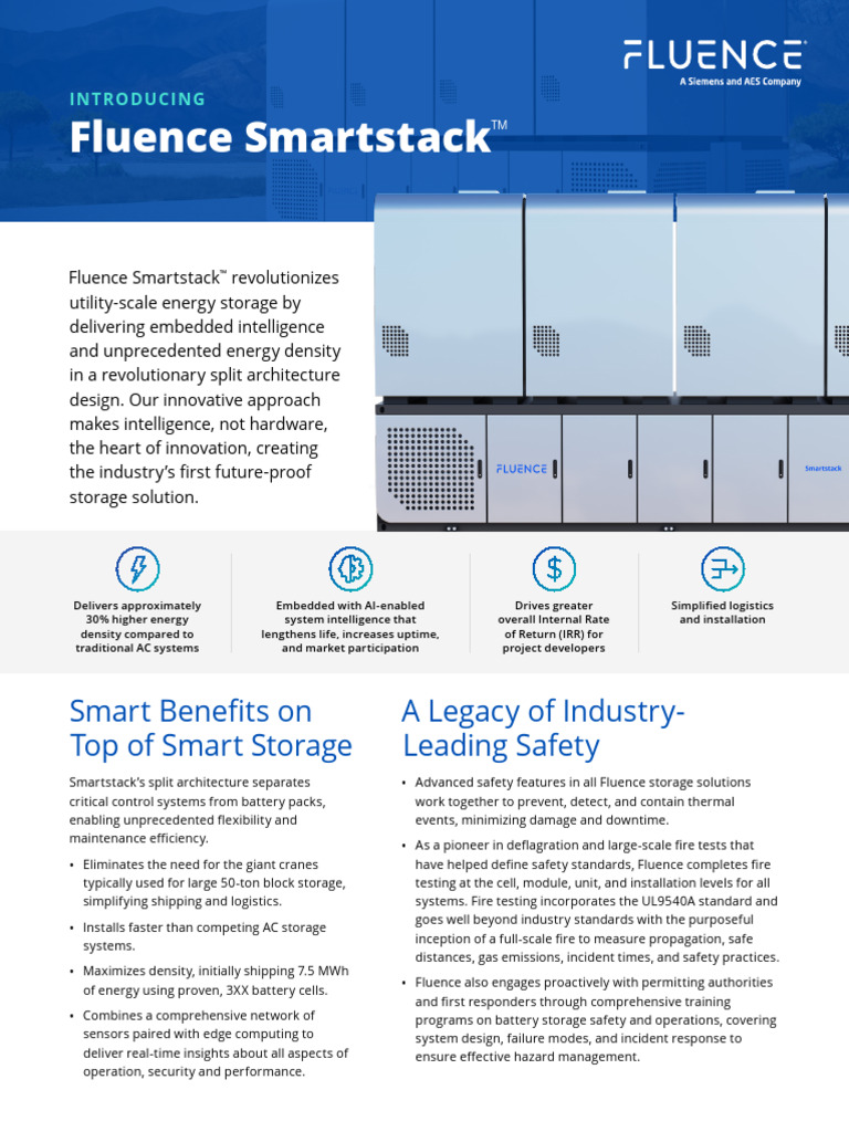 Fluence-Smartstack Brochure | PDF | Battery Charger | Electric Power