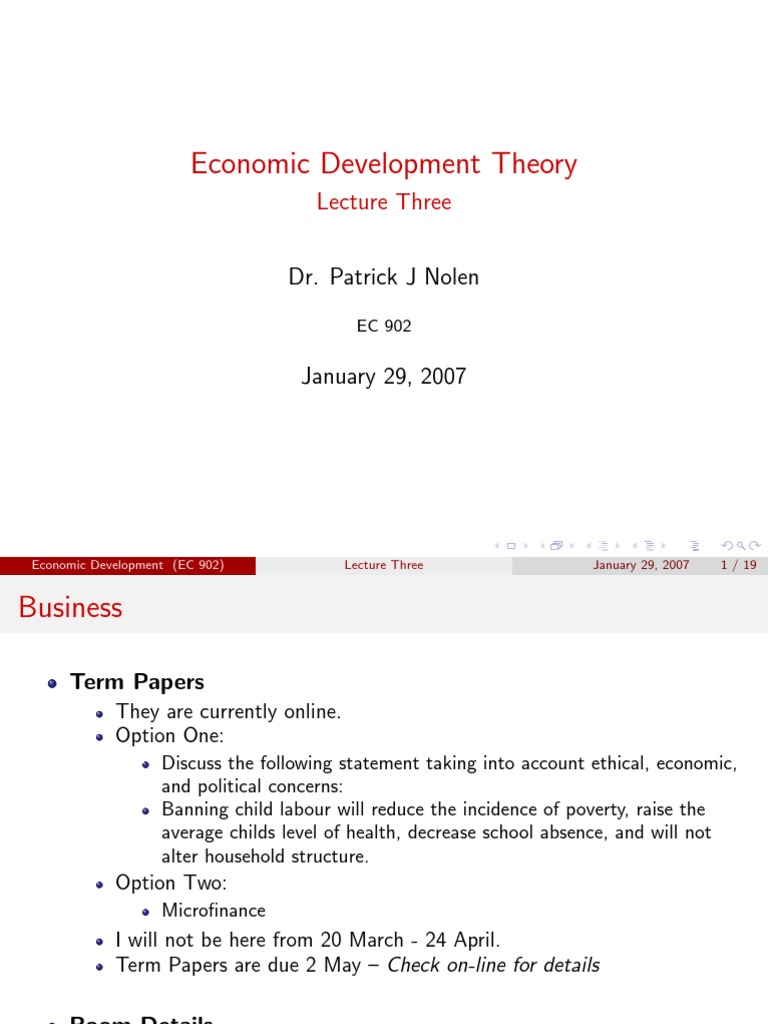 Economic Development Models Explained | PDF | Labour Economics ...