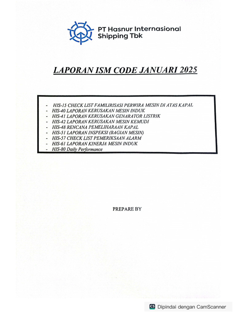 Ism Code Januari 2025 H10 | PDF