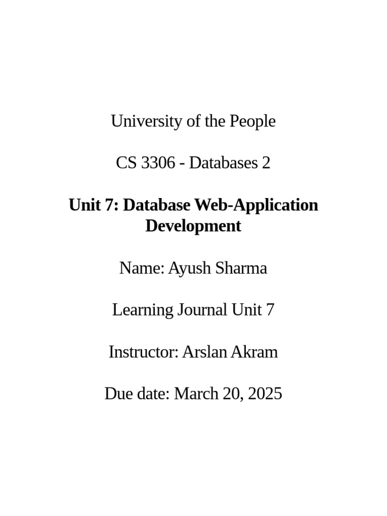 Advanced Database Web-App Development | PDF | Data Warehouse | Databases