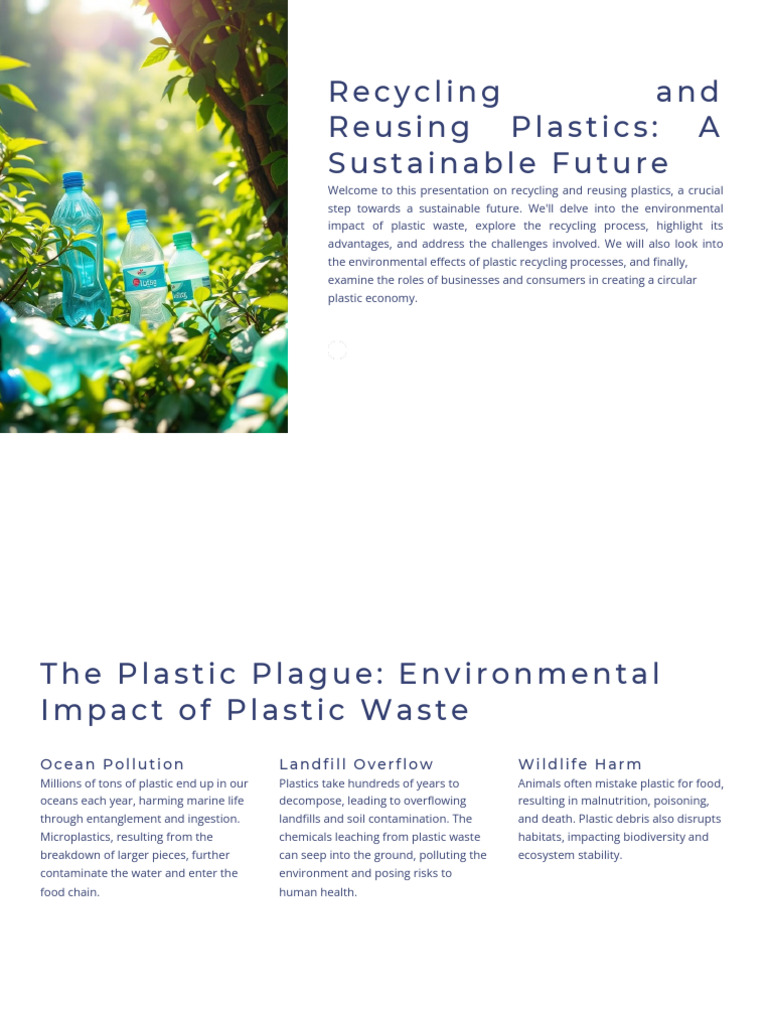 Recycling and Reusing Plastics A Sustainable Future PDF | PDF ...