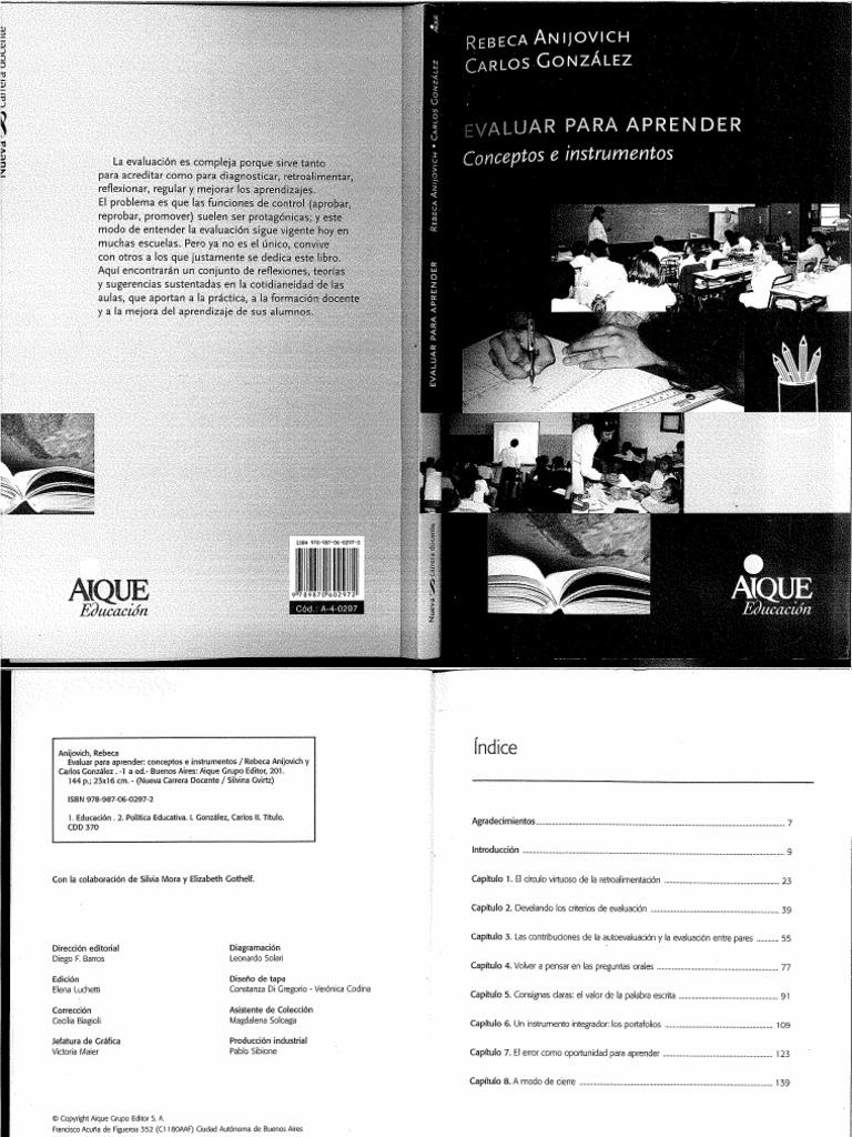 Anijovich - Evaluarparaaprender - Cap 1y2 | PDF