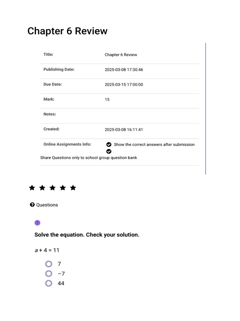 Chapter 6 Review | PDF | Equations | Inequality (Mathematics)
