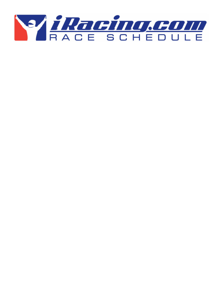2024 iRacing Race Schedule Overview | PDF | Oval Track Racing | Formula ...