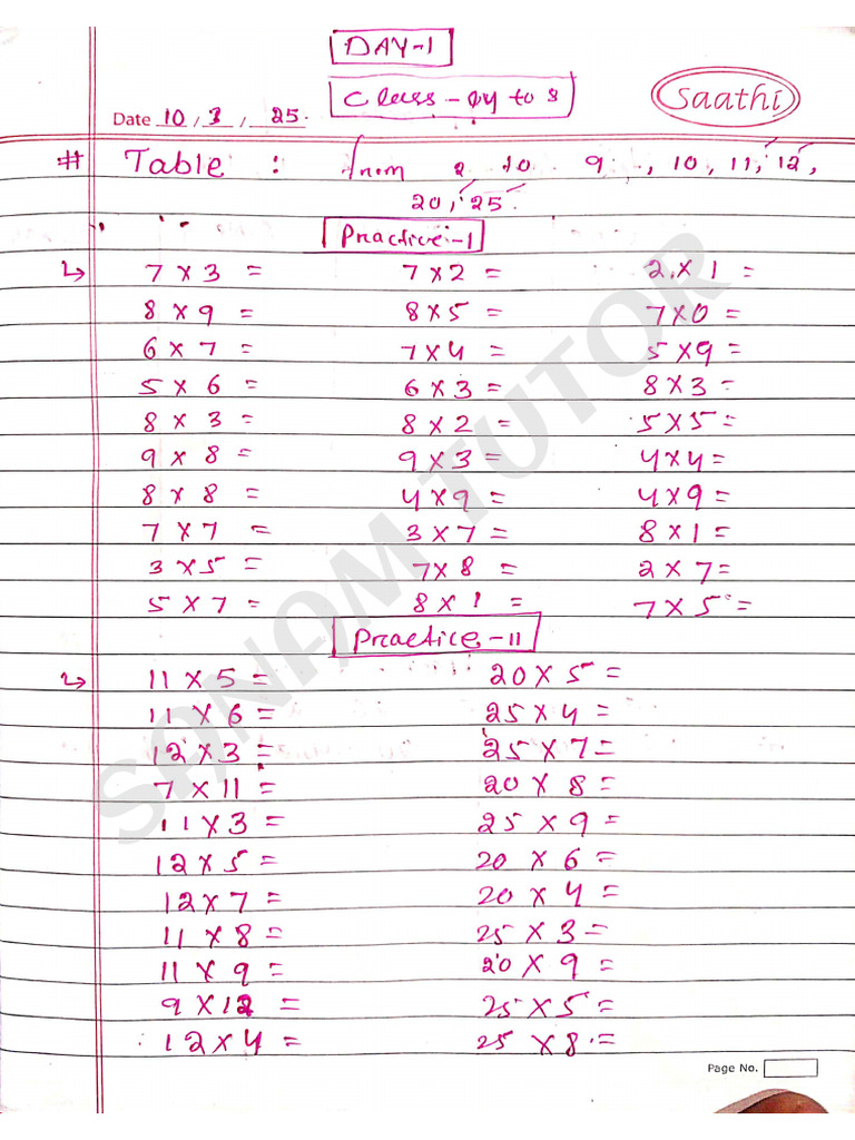 Basic Math Day 1 All Class | PDF