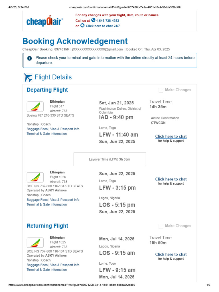 1 Person Booking Confirmation | PDF | Airlines | Aviation