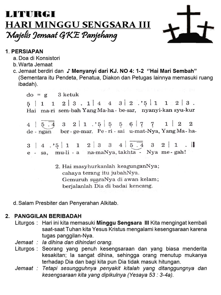 Tata Ibadah Sengsara Iii | PDF