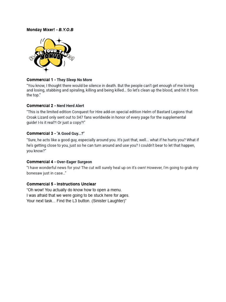 Monday Mixer 7 | PDF