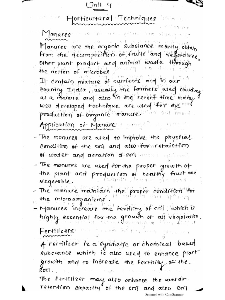 Unit 4 (Horticulture Techniques) | PDF