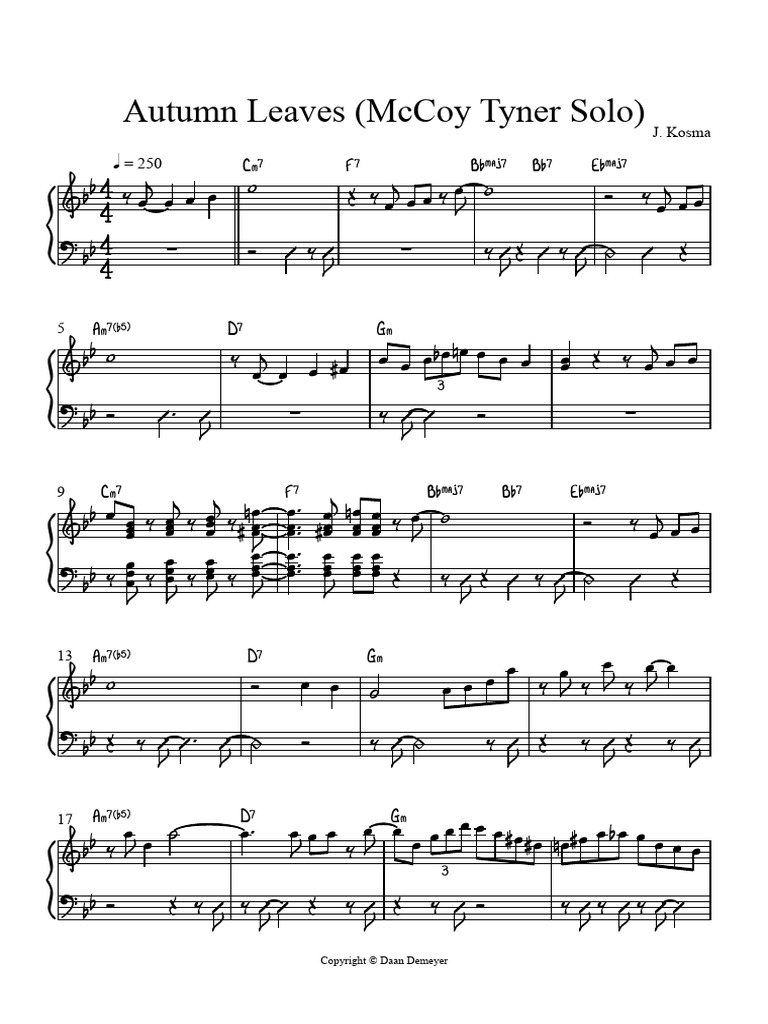 Autumn Leaves (Mccoy Tyner) | PDF