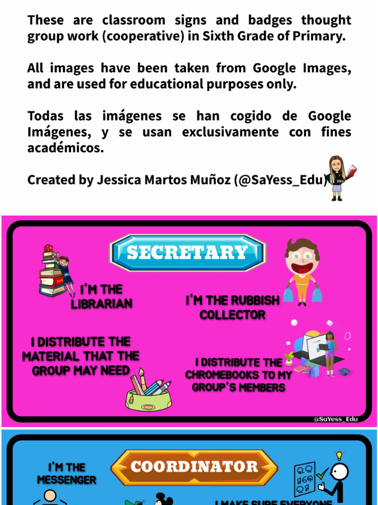 TEAM ROLE SIGNS, BADGES AND RUBRICS | PDF