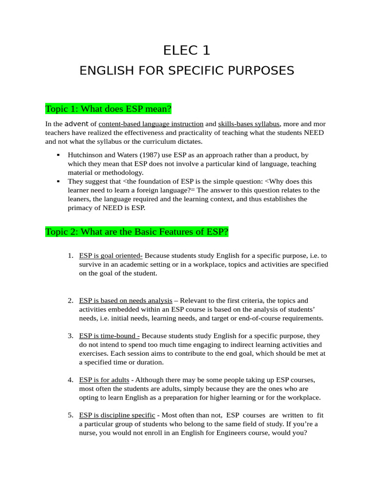 ELEC 1 | PDF | Learning | Pedagogy